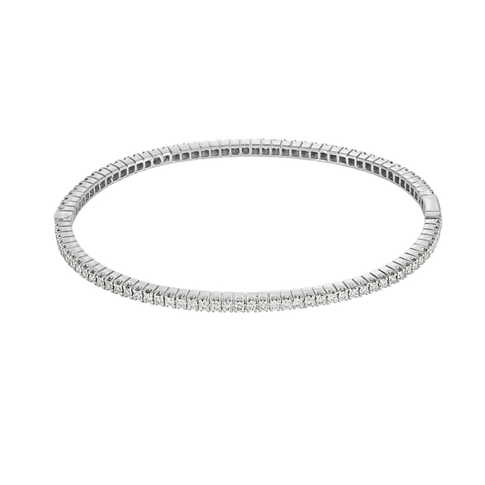 London Collection White Gold Diamond Eternity Bangle Bracelet