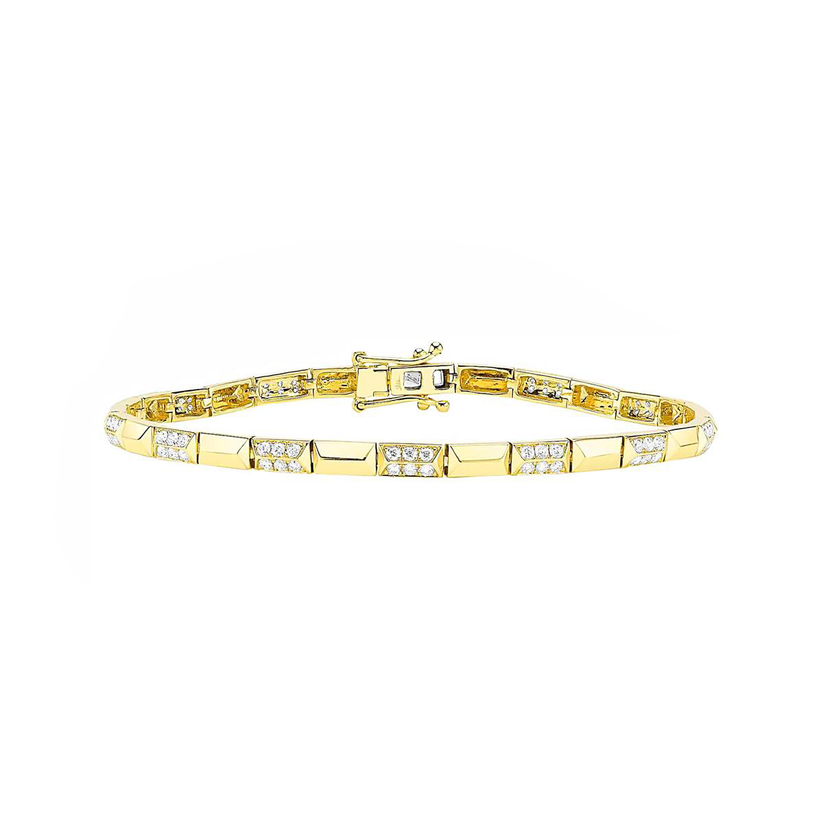 London Collection 14k Yellow Gold Geo Cut Diamond Bracelet